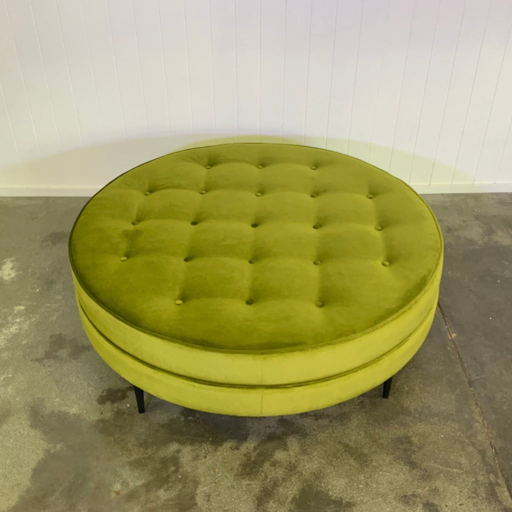 LUCILLE OTTOMAN | VINTAGE LEATHER LOOK VINYL | MULTIPLE SIZES AND OPTI ...