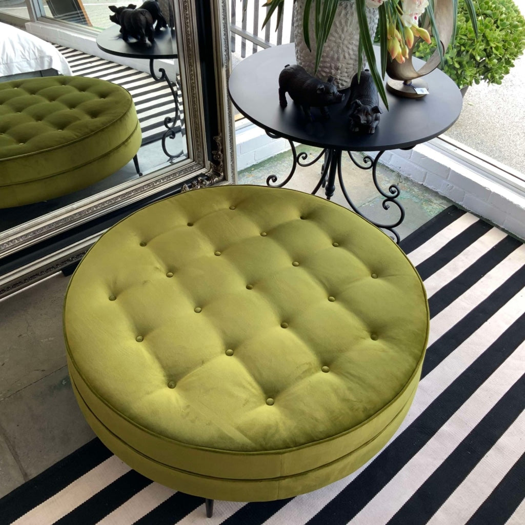 LUCILLE OTTOMAN | VINTAGE LEATHER LOOK VINYL | MULTIPLE SIZES AND OPTI ...