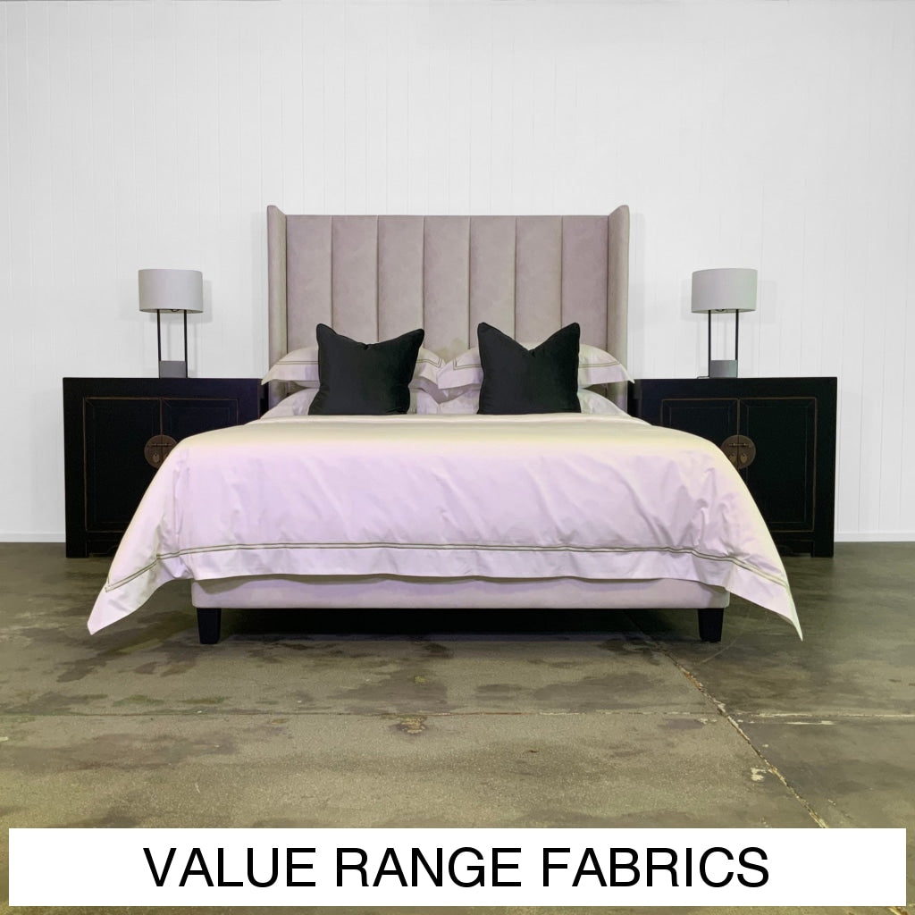 MONROE UPHOLSTERED BED | VALUE RANGE FABRICS | MULTIPLE SIZES AND OPTI ...